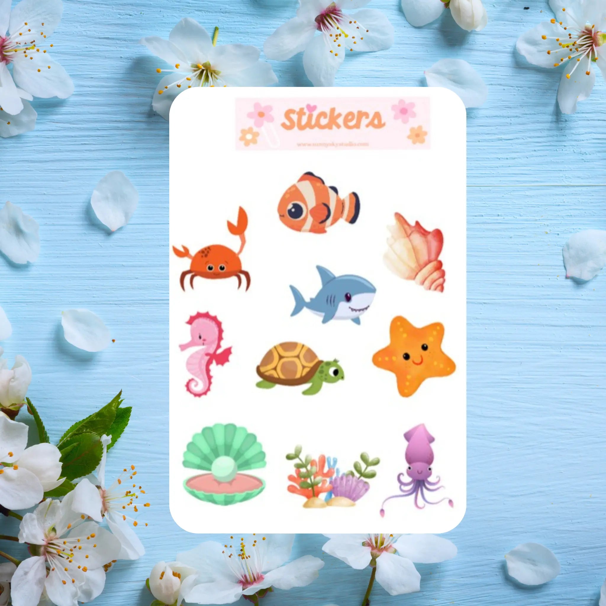 Under the Sea Sticker Sheet – Sunny Sky Studio